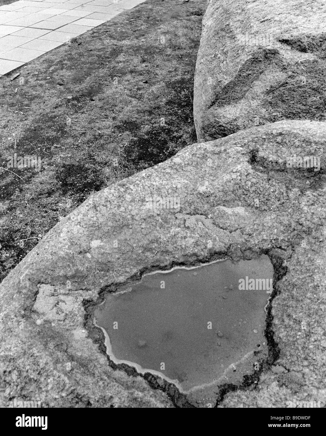 A glacial boulder at the experimental base of the Institute for ...