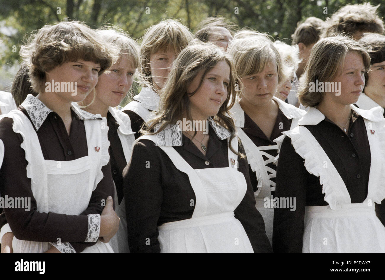 These girls celebrate finishing their rural secondary school Stock ...