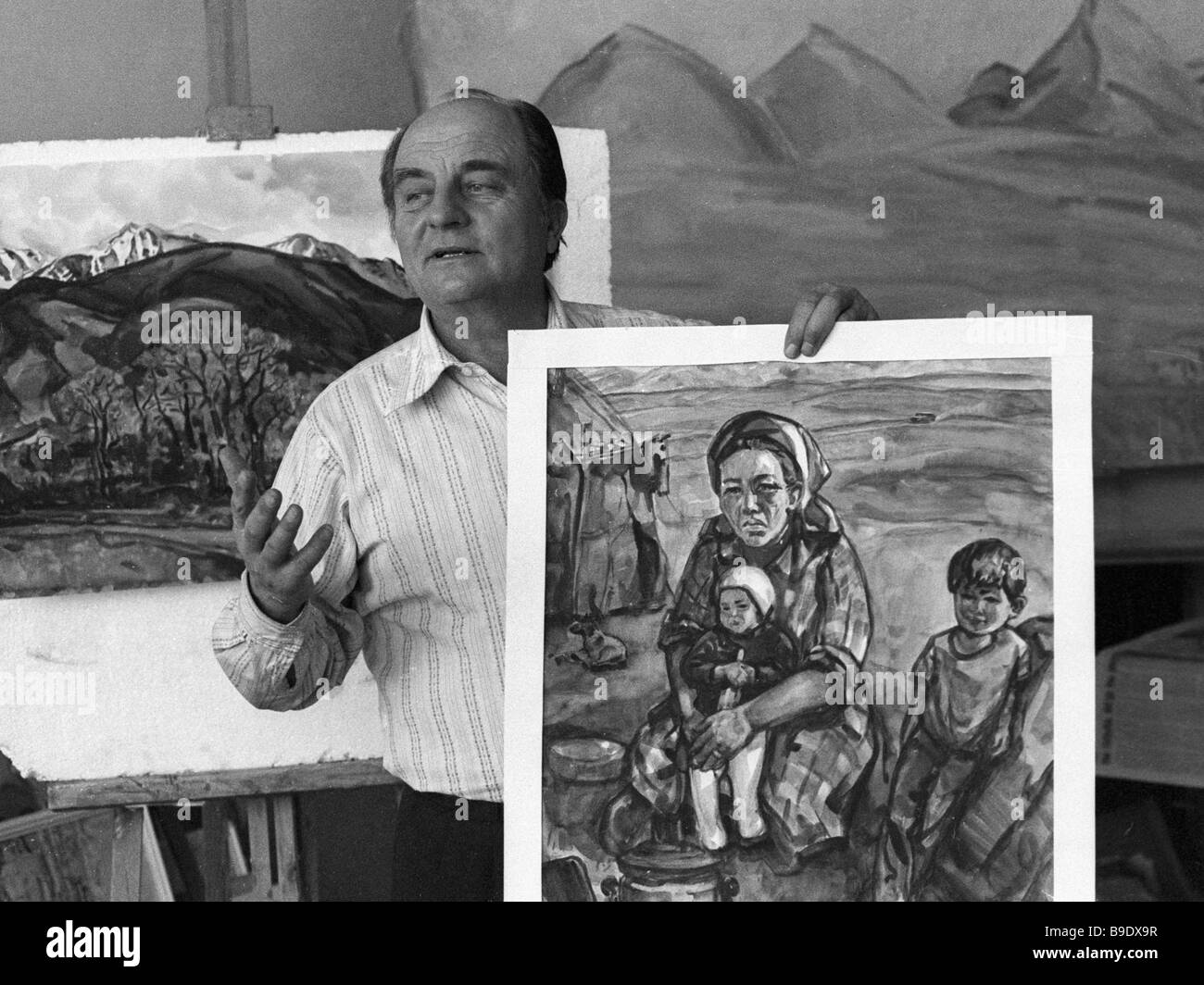 Vasili Polyakov architect and graphic artist demonstrates his works ...