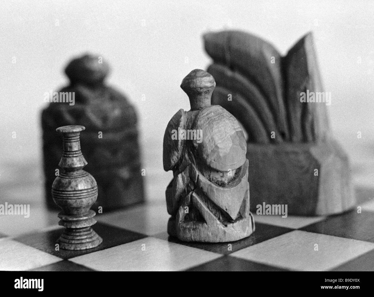 Chess pieces found during archaeological excavations Stock Photo - Alamy