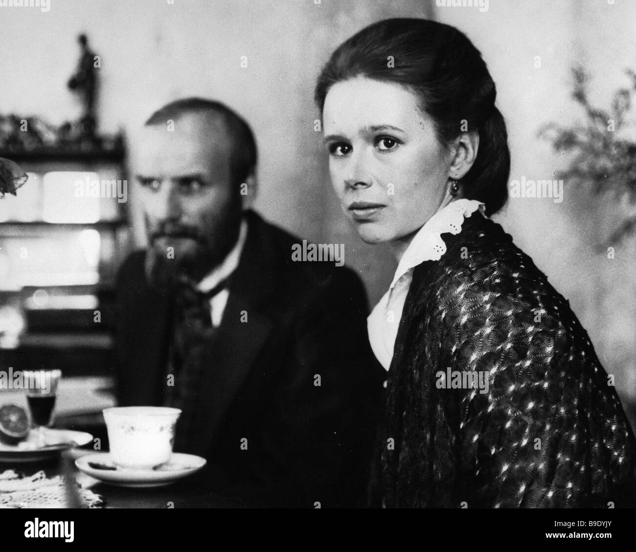 Anatoly Solonitsyn as Fedor Dostoyevsky left and Yevgenia Simonova as ...
