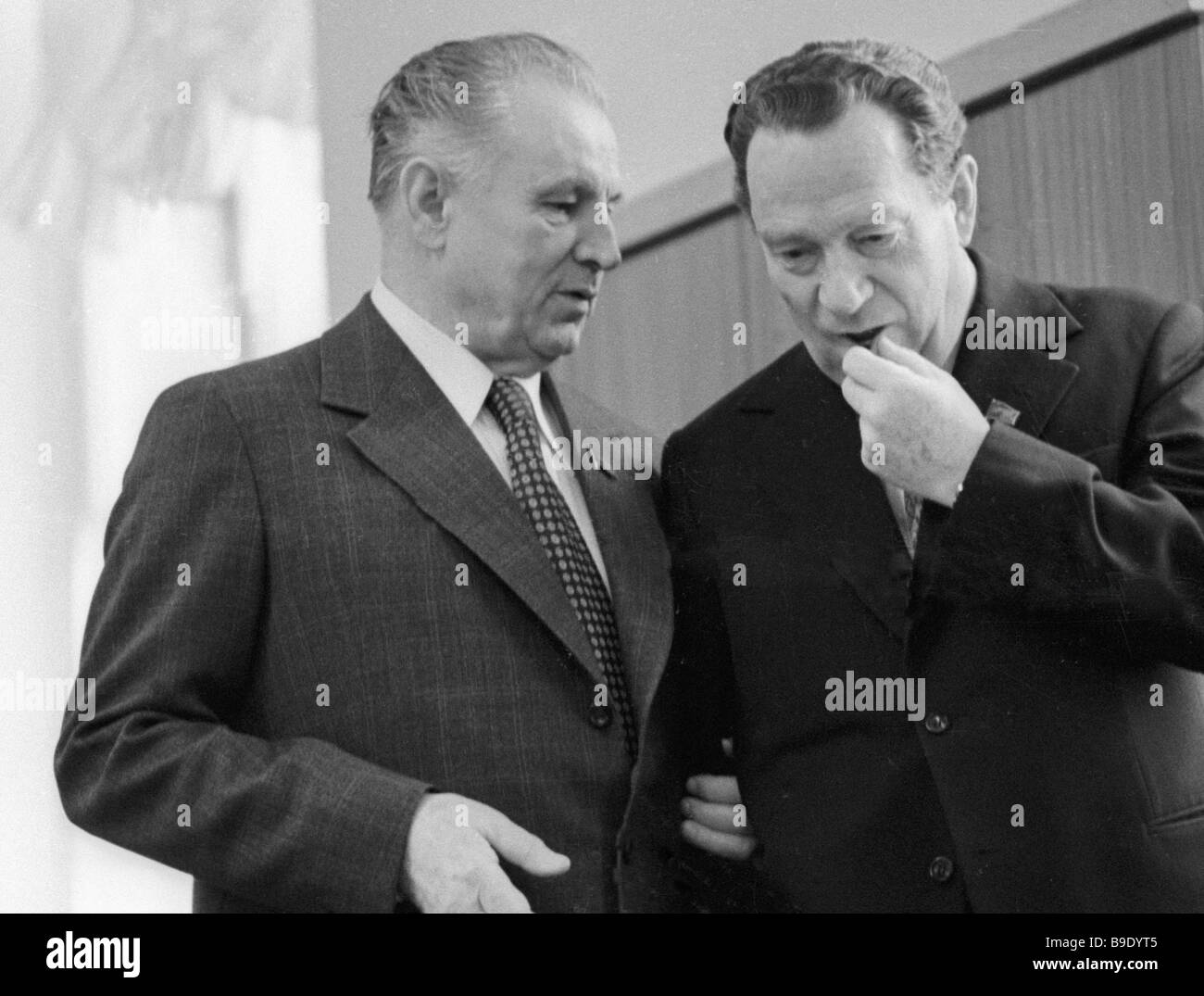 Nikolai Goldin USSR Heavy Industrial Construction Minister left and ...