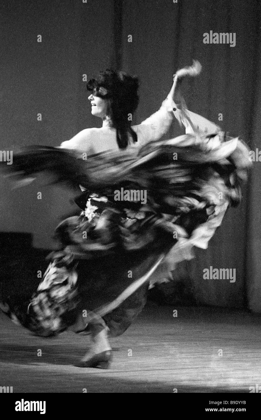 State Academic folk dance ensemble soloist performs a Gipsy dance Stock ...