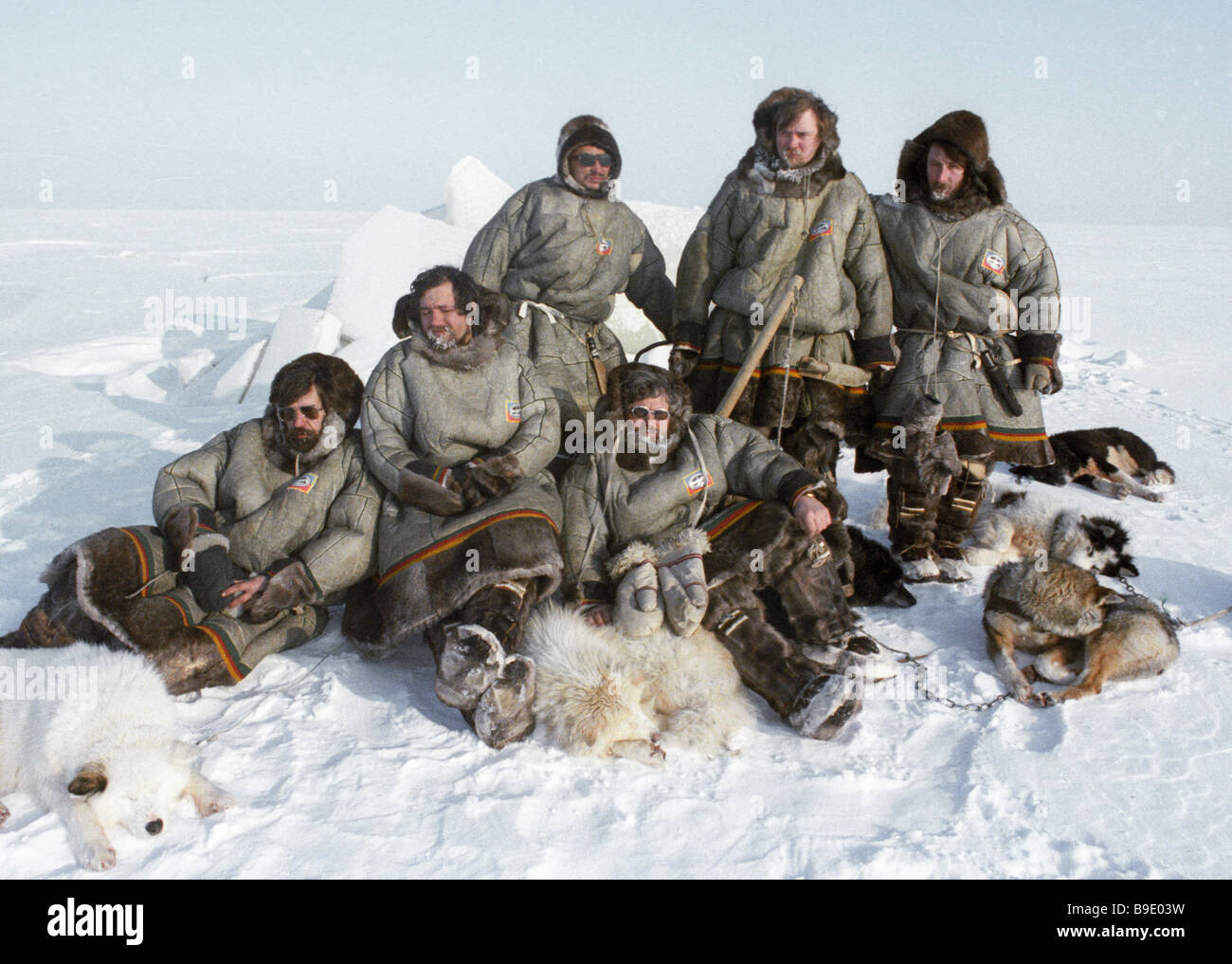 Members of polar expedition organized by the Sovetskaya Rossia ...