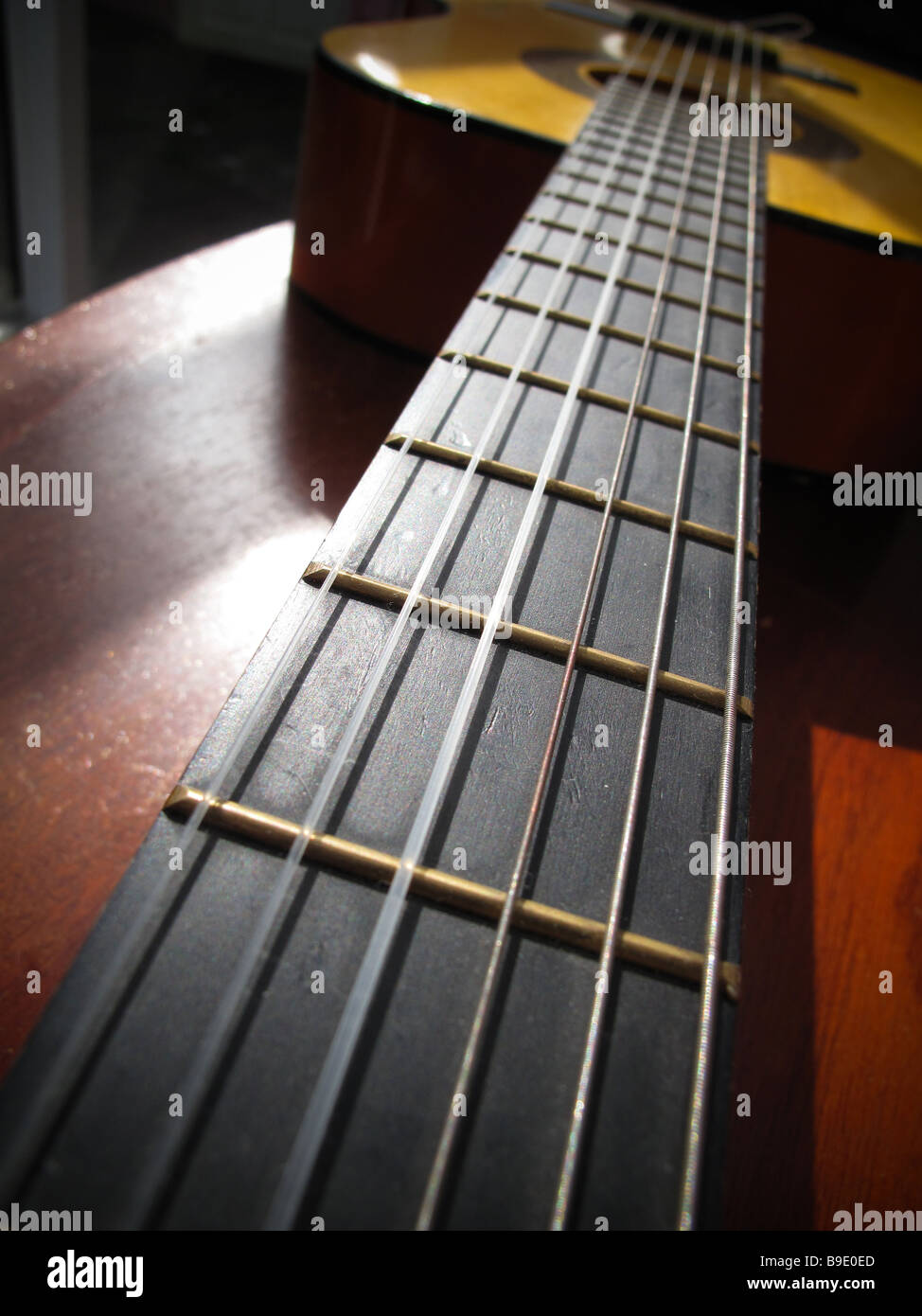 Acoustic guitar frets Stock Photo - Alamy