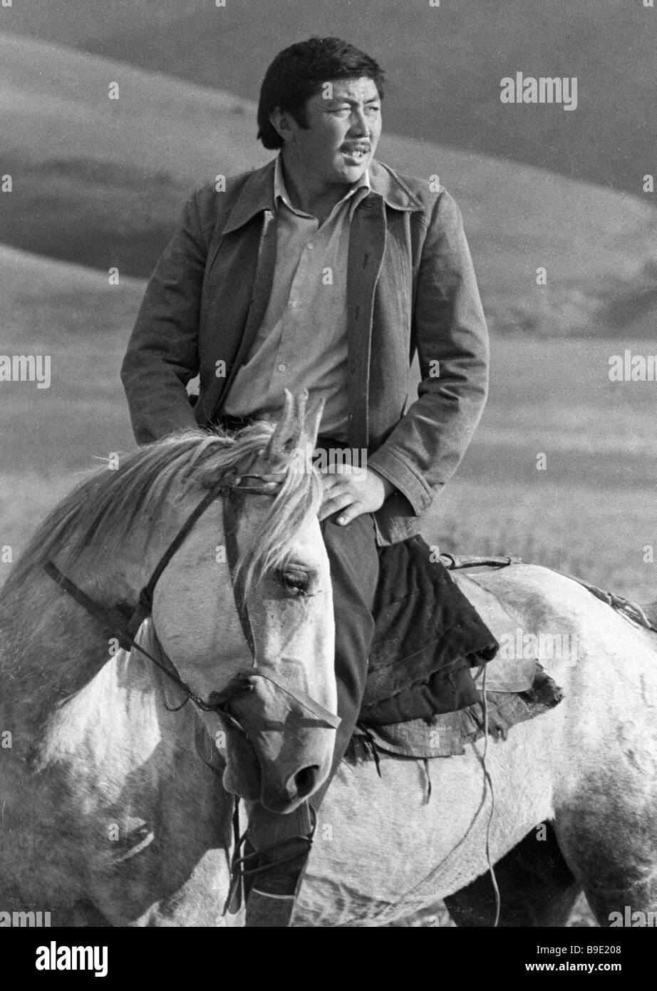 Mounted chief shepherd of the Lenin Farm Stock Photo - Alamy