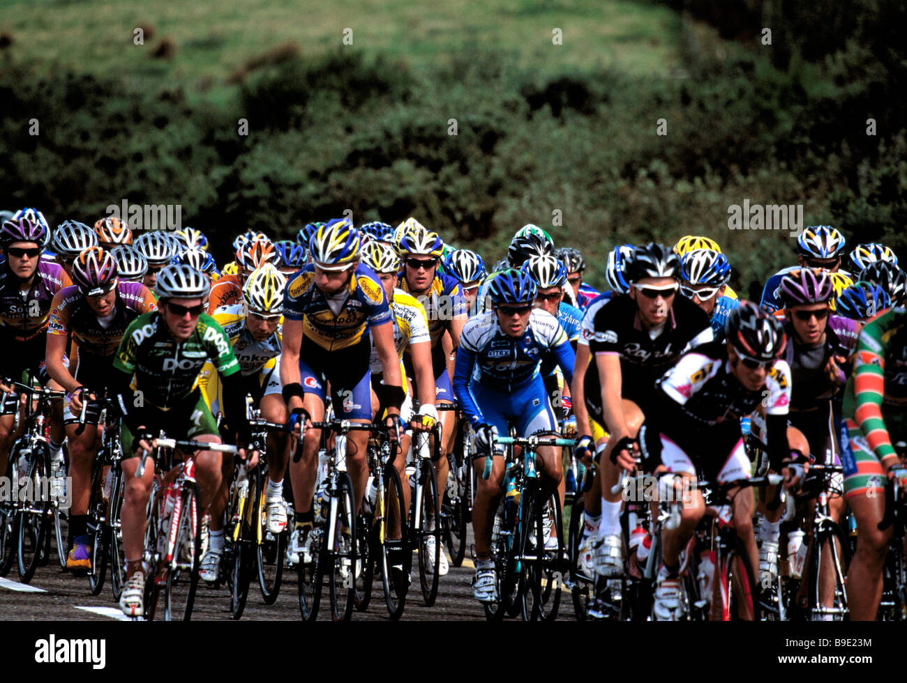 international cycle race contestants on an irish country road Stock ...
