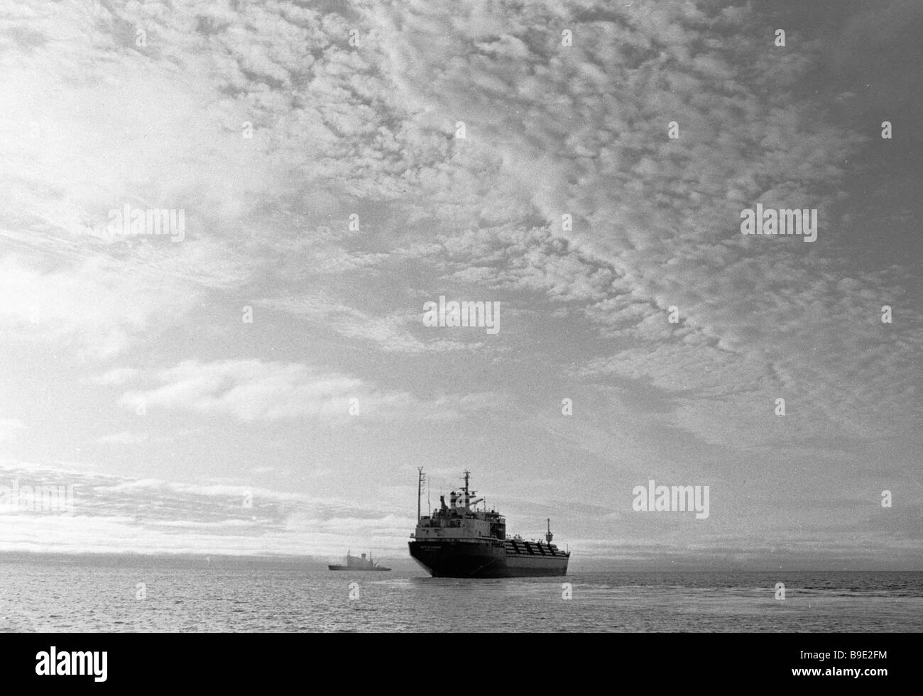 Dry cargo Petr Veliky Peter the Great meets Kapitan Nikolayev Captain ...
