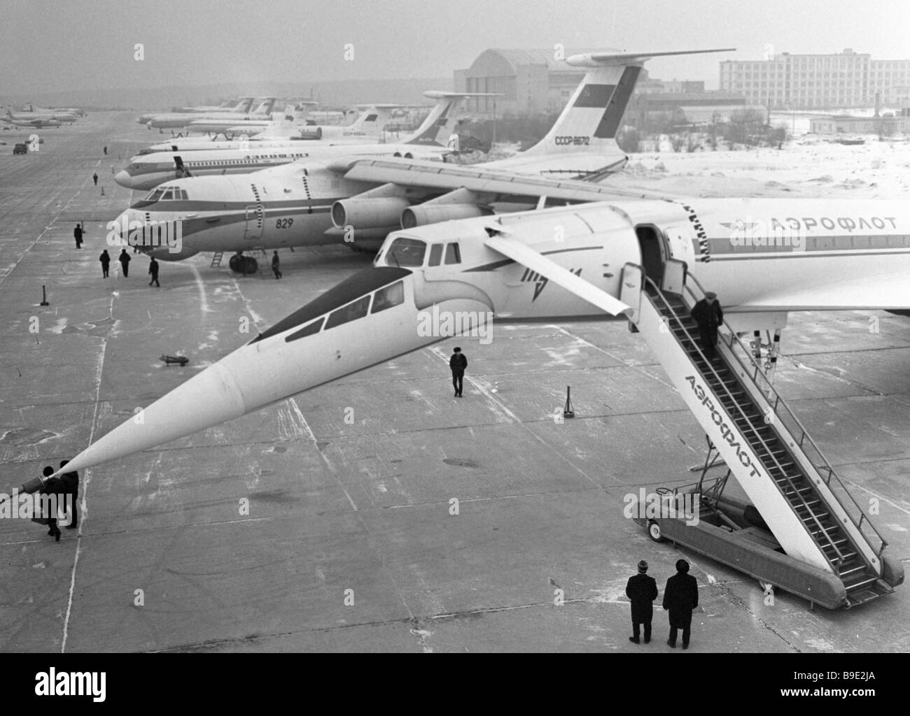 Civilian aircraft on display at an aviation equipment show in ...