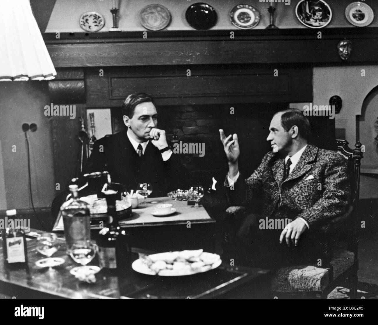 Actors Vyacheslav Tikhonov left as Stirlitz and Lev Durov right as ...