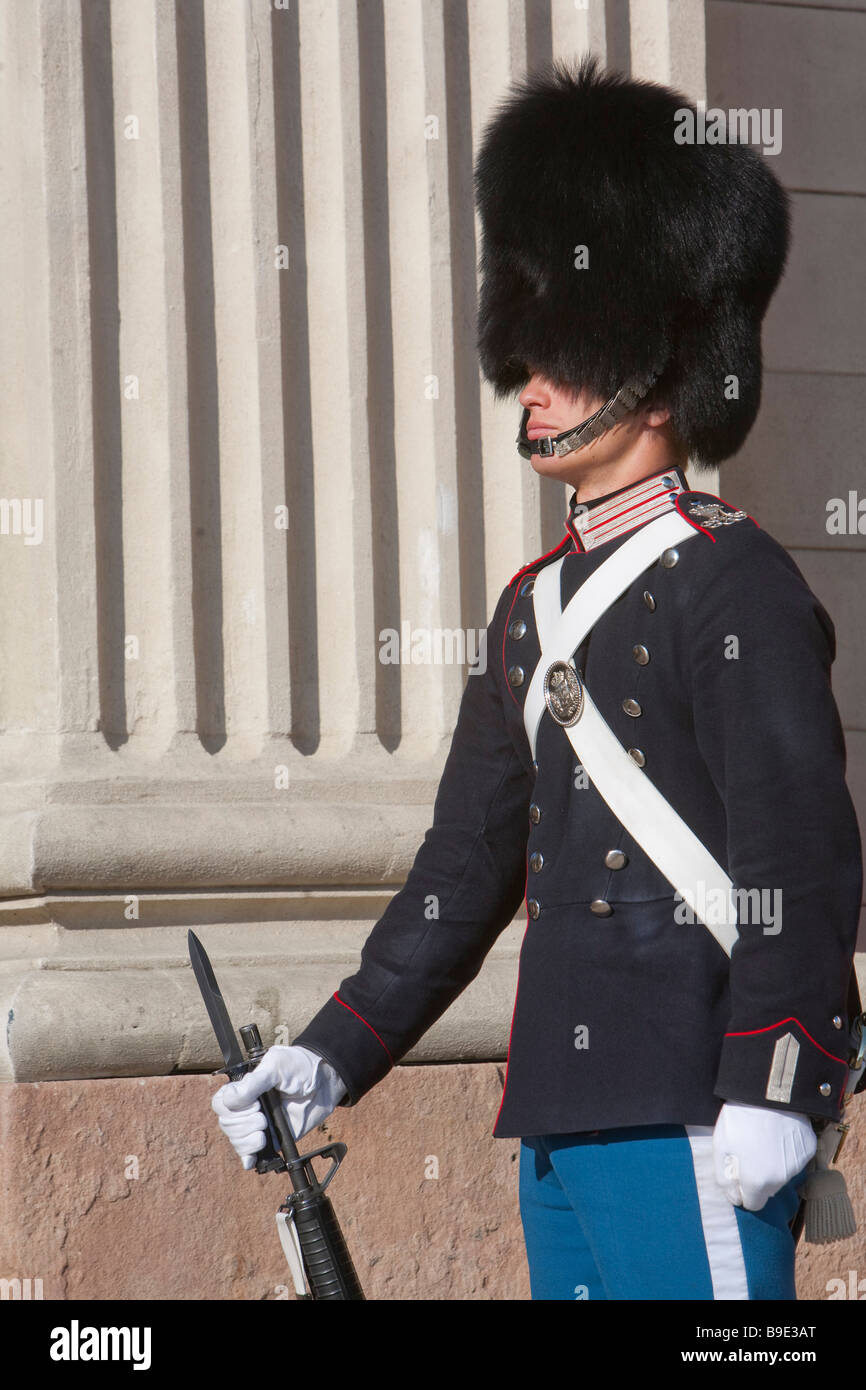 Royal guards in Amalienborg Copenhagen Zealand Denmark Stock Photo - Alamy
