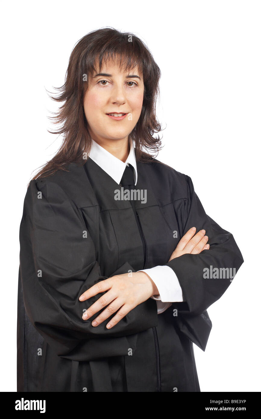 A female judge isolated on white background Stock Photo - Alamy