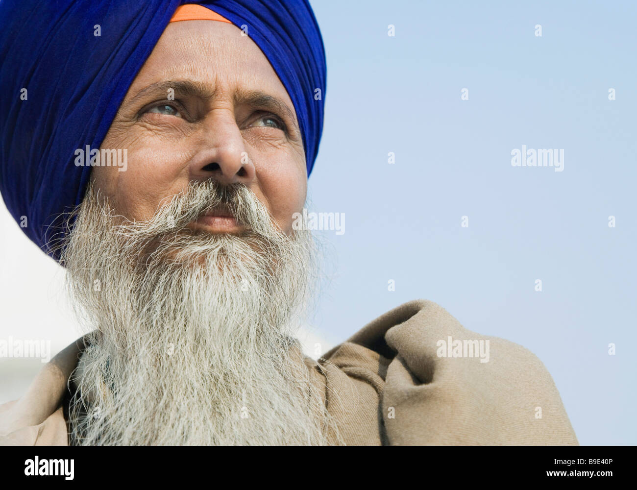 Close-up of a Sikh man thinking, Amritsar, Punjab, India Stock Photo ...