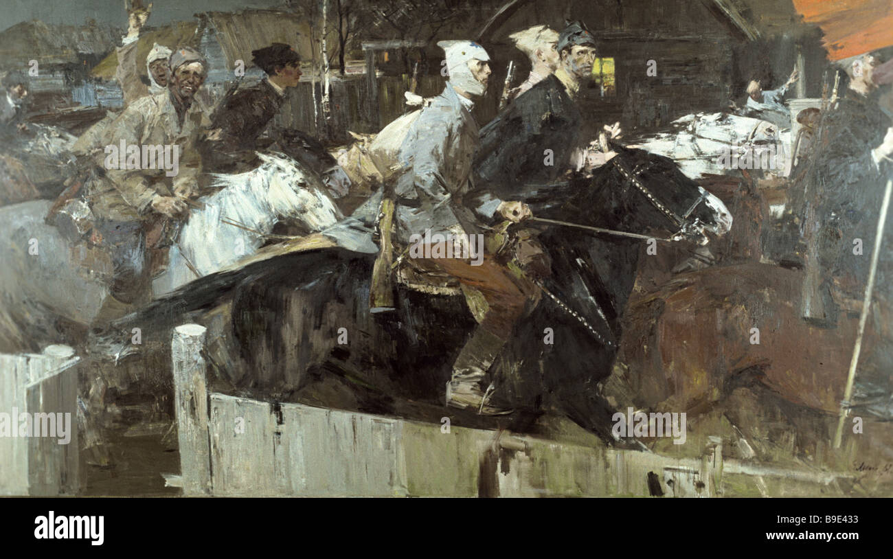 A reproduction of Yevsei Moiseyenko s painting The Reds Have Come From ...