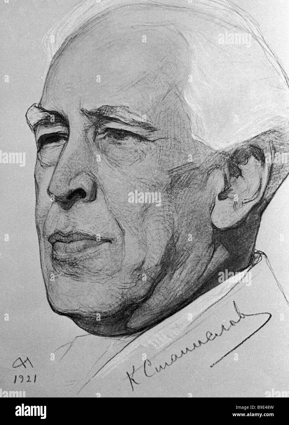 Nikolai Andreyev A portrait of Constantine Stanislavsky 1921 Stock ...
