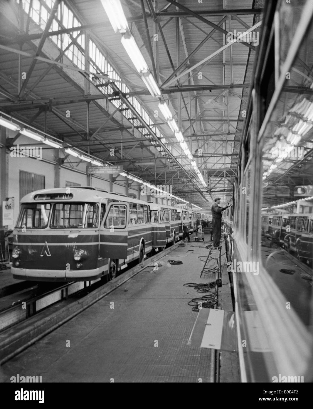 The main assembly line of the Lviv Bus Factory Stock Photo - Alamy