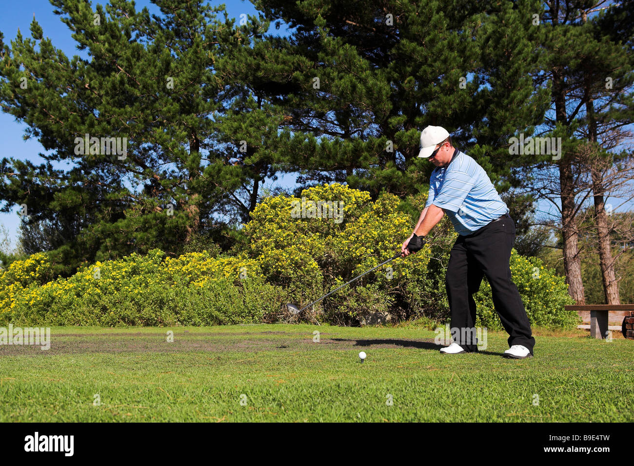 Man playing golf Stock Photo - Alamy