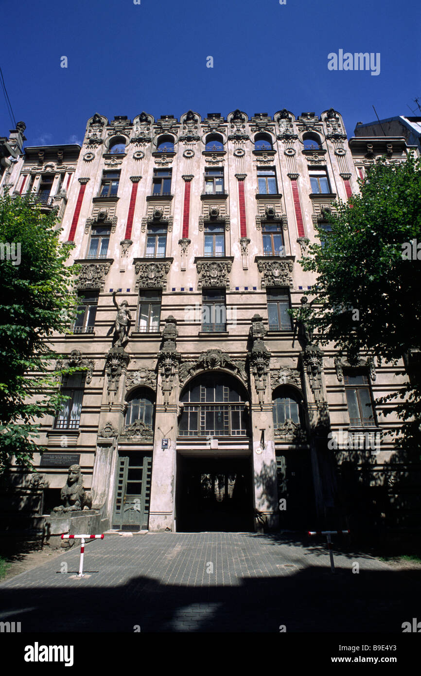 Latvia, Riga, Alberta Iela, Art Nouveau building, architect Mikhail ...