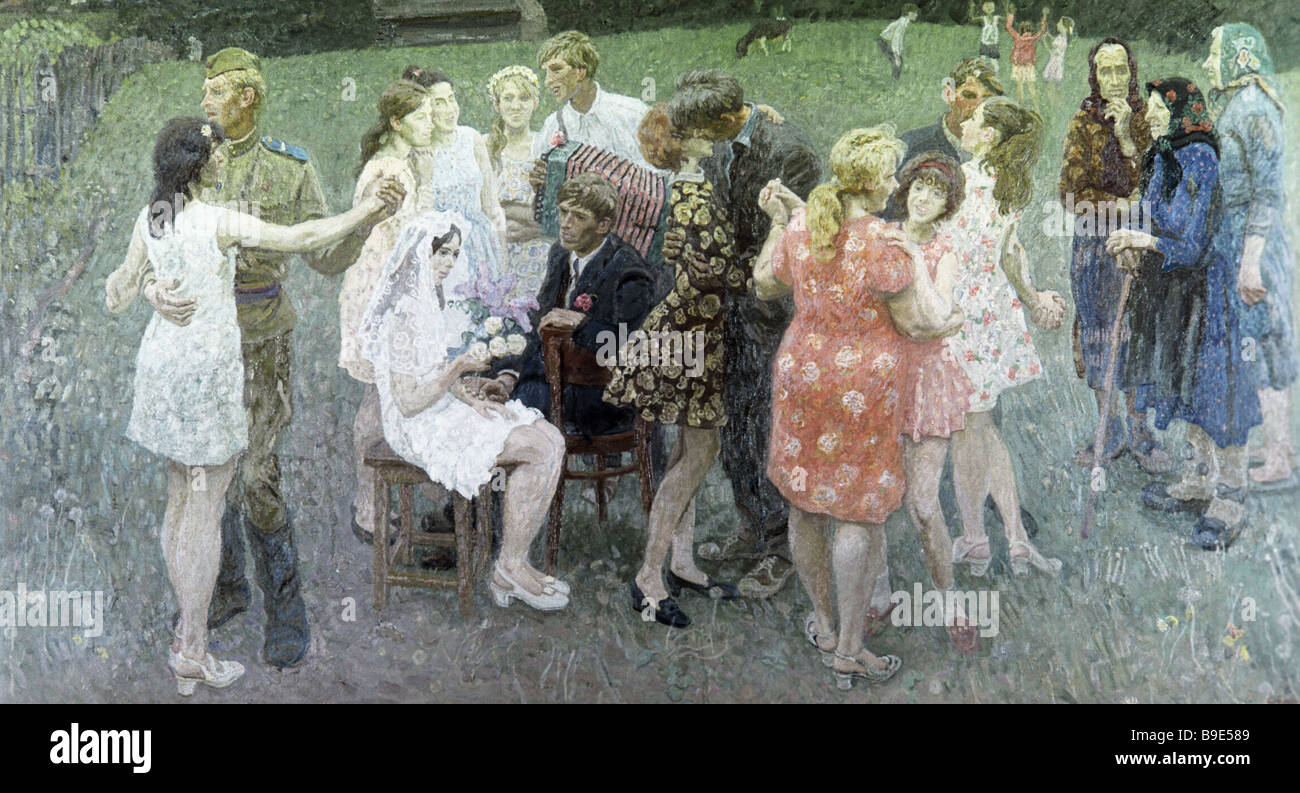 Reproduction of painting The Marriage by Tkachev Sergei and Alexei at ...