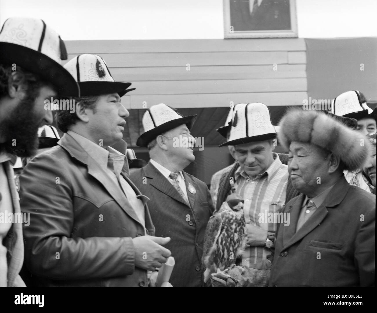 Chingiz Aitmatov 2nd left accompanies writer colleagues on a trip to ...