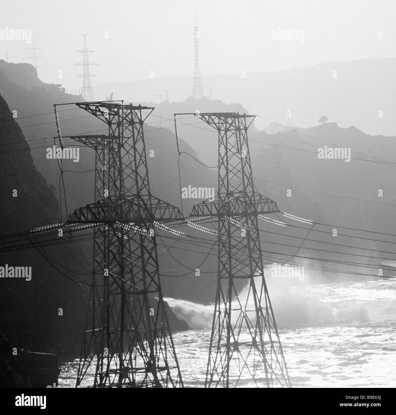 River Vakhsh a tributary of Amu Darya river in the area of the ...