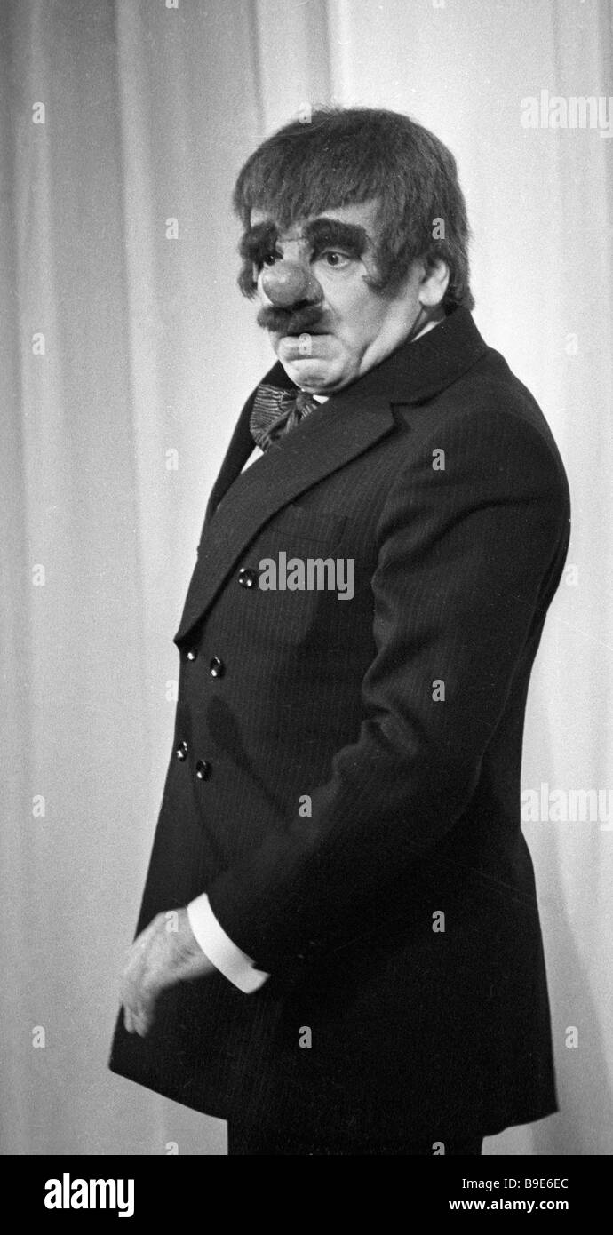 People s Artist of the USSR Arkady Raikin on stage of the Leningrad ...