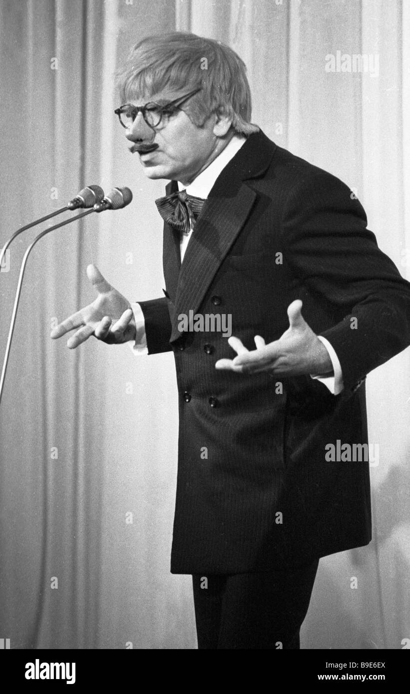 People s Artist of the USSR Arkady Raikin on stage of the Leningrad ...