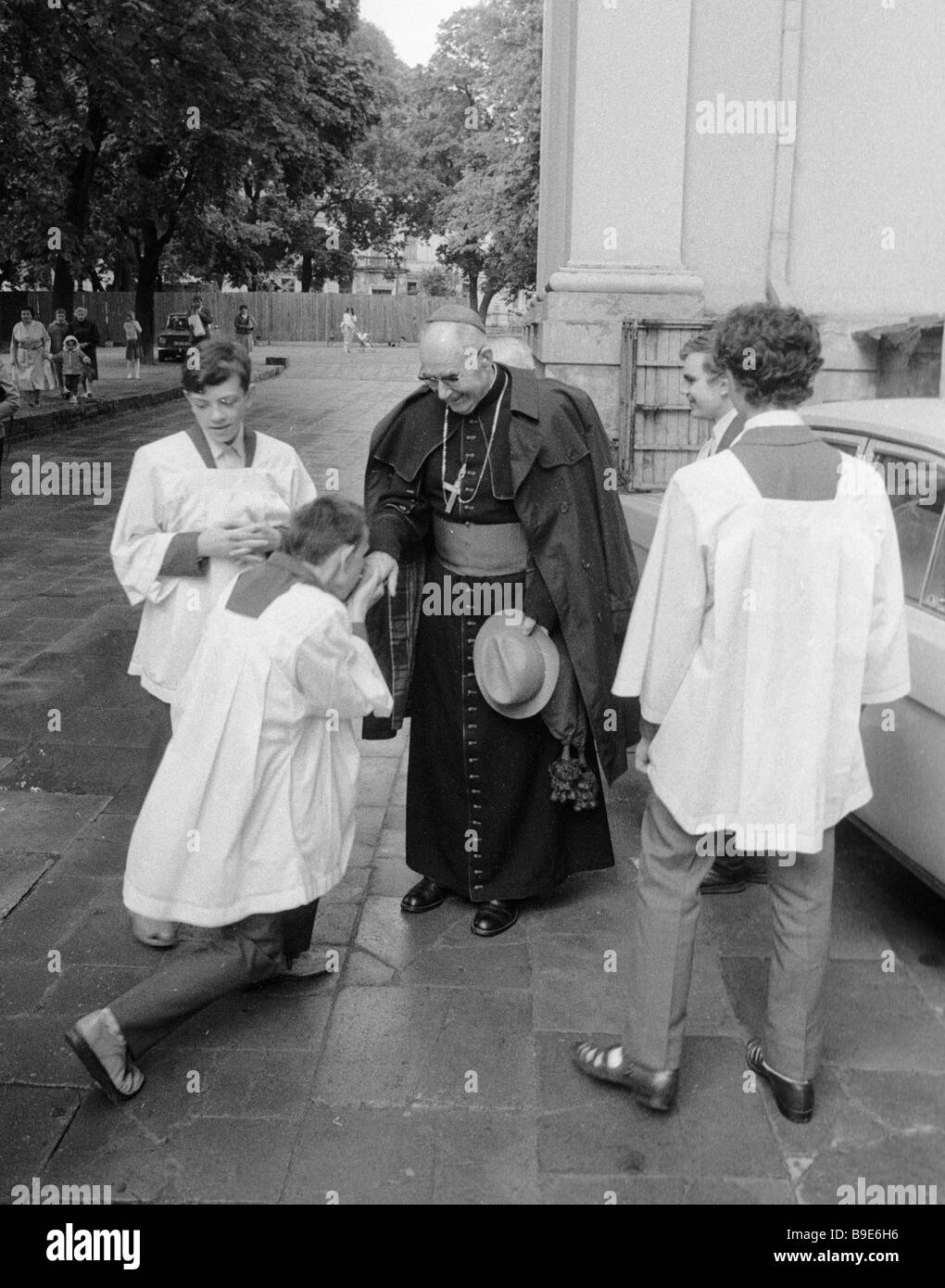The young Vilnius Cathedral clergy greet Monsignor Julijonas ...