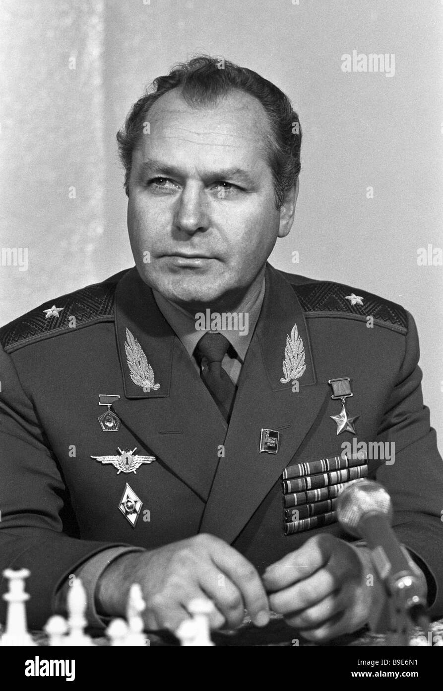 Maj Gen of Aviation German Titov a Soviet cosmonaut and Hero of the ...