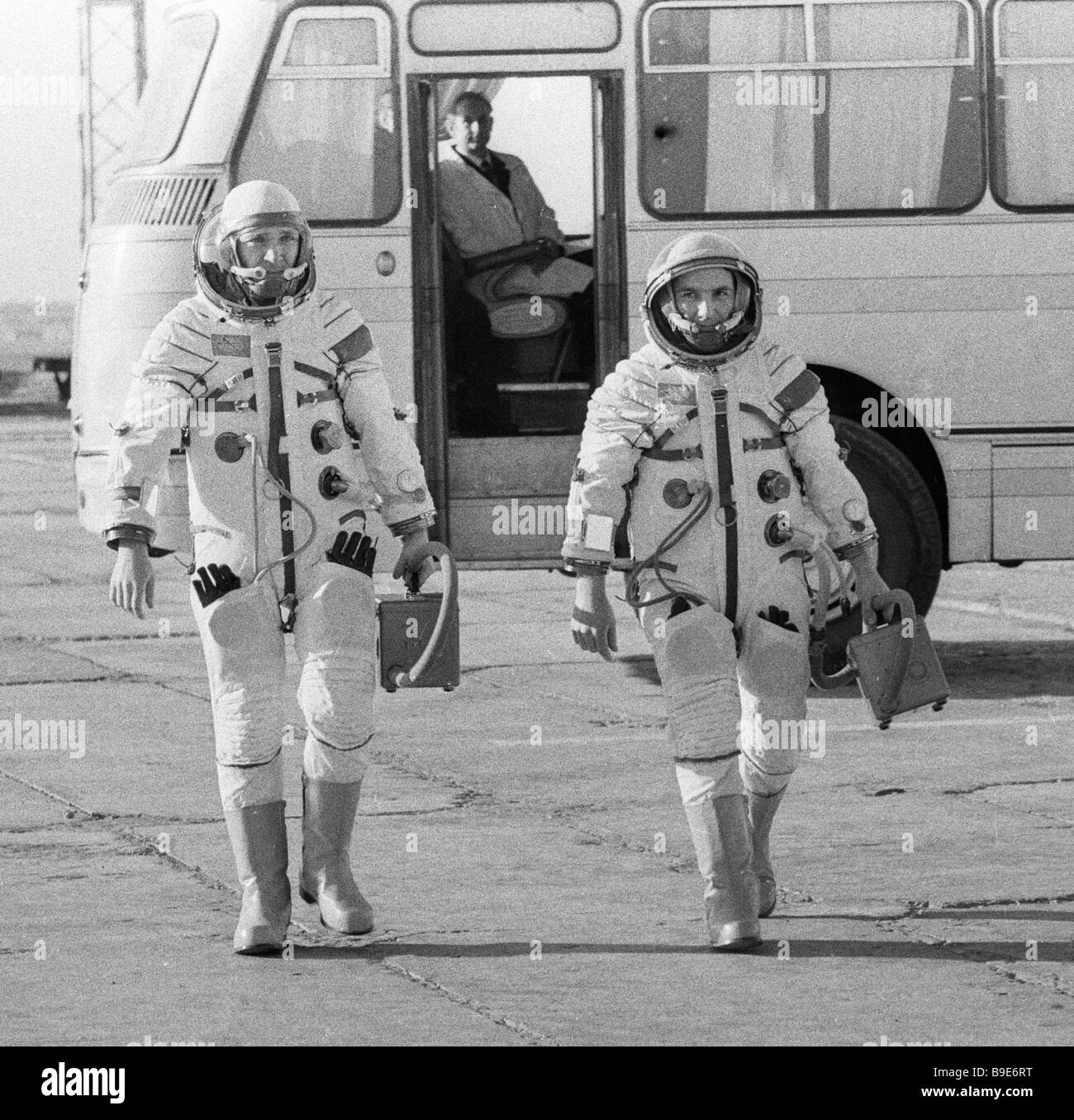 Soyuz 13 spacecraft crew board engineer Valentin Lebedev and crew ...