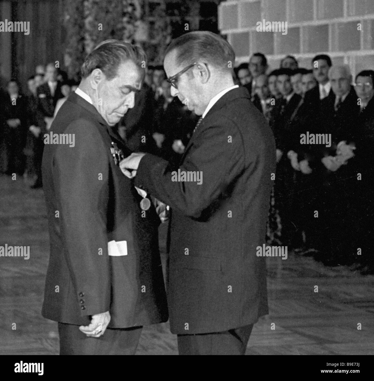 President Osvaldo Dorticos of the Cuban Republic center left presents ...