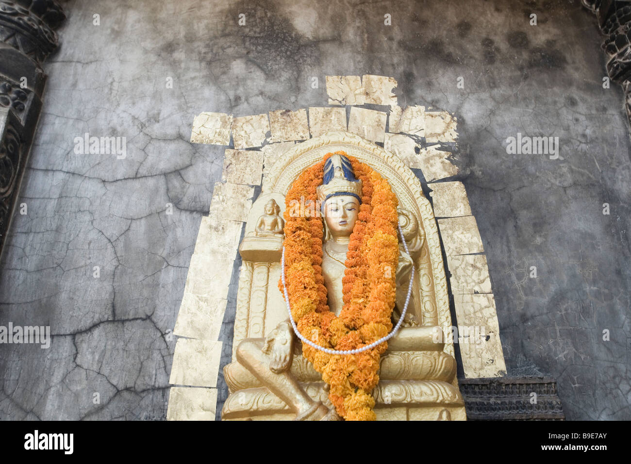 Statue of Buddha in a temple, Mahabodhi Temple, Bodhgaya, Gaya, Bihar ...