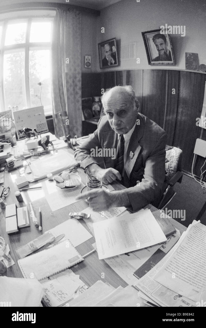 Academician Georgy Flyorov in his study Stock Photo - Alamy
