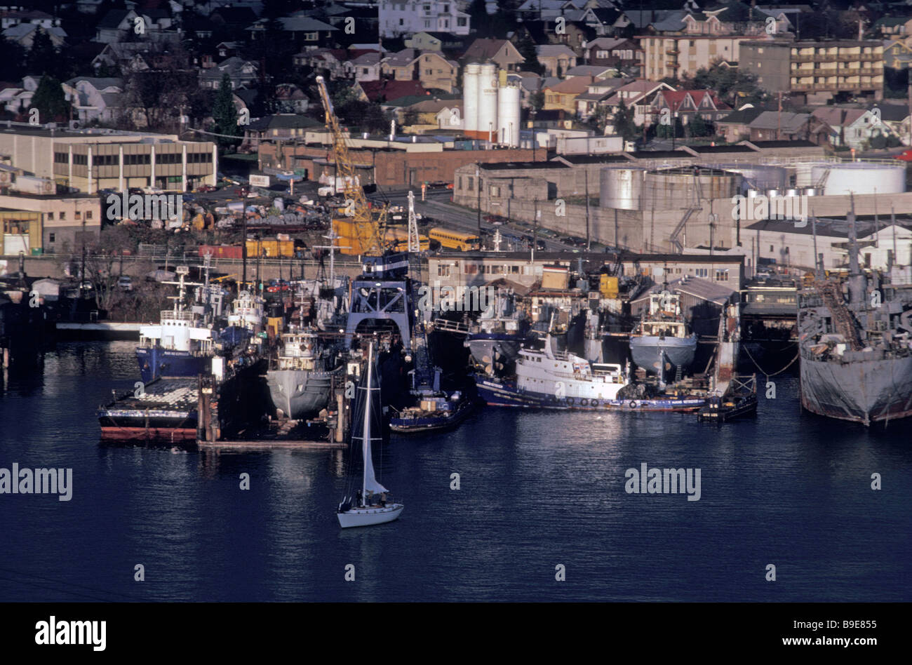 Lake Union Dry Docks in Washington Stock Photo - Alamy