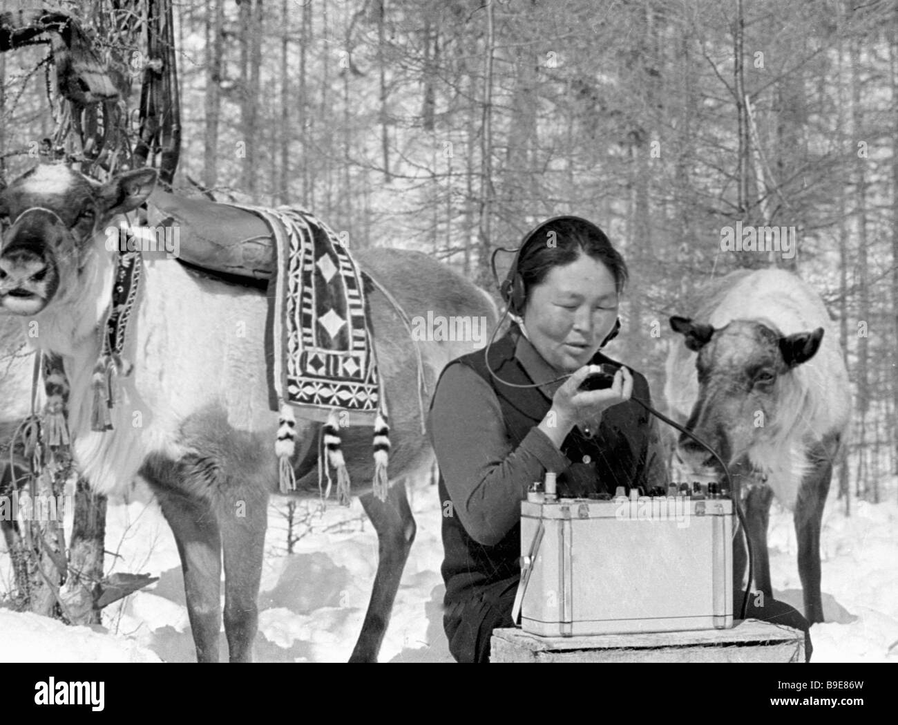 Maria Sokolova radio operator and shepherd of the Oimyakonsky Sovkhoz ...