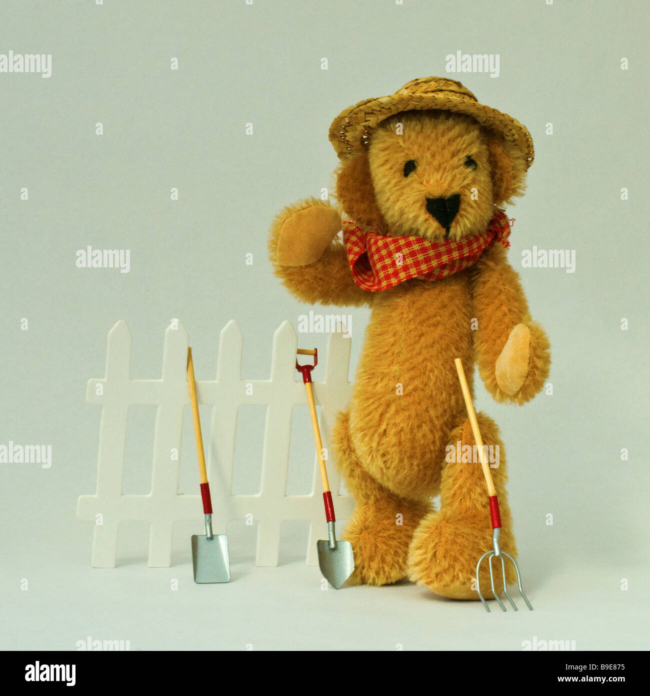 Miniature teddy bear gardener (Mini Bear Collection Stock Photo - Alamy