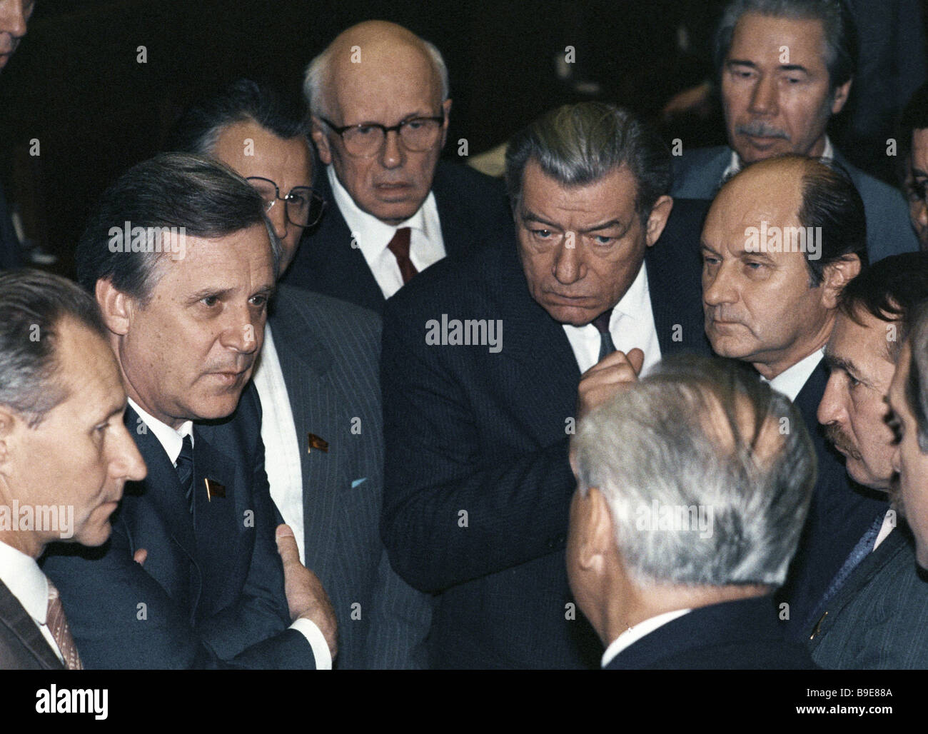 Nikolai Ryzhkov second from left Politburo member of the Soviet ...