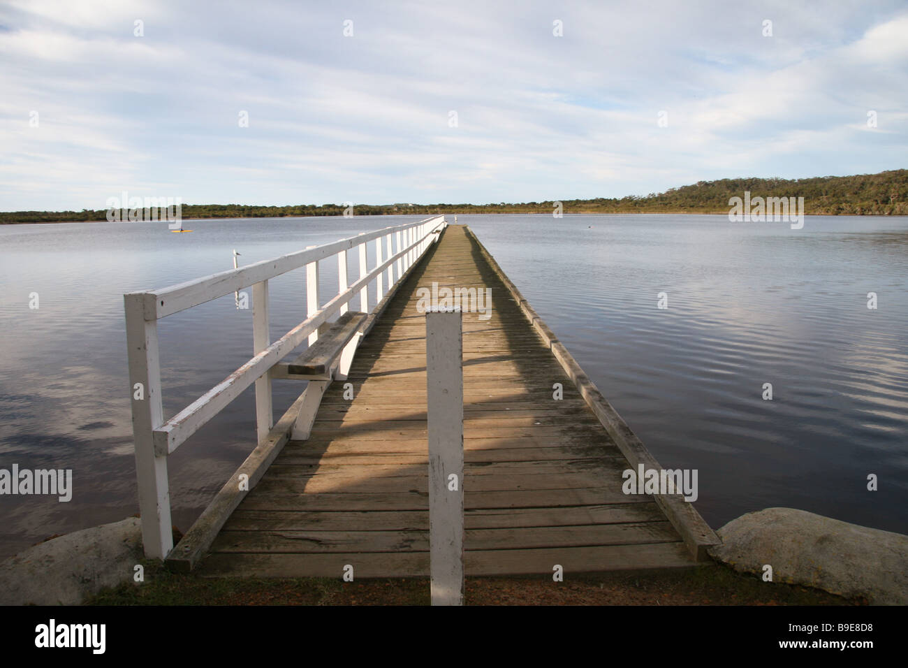 A pier jutting out into the Walpole inlet Stock Photo - Alamy