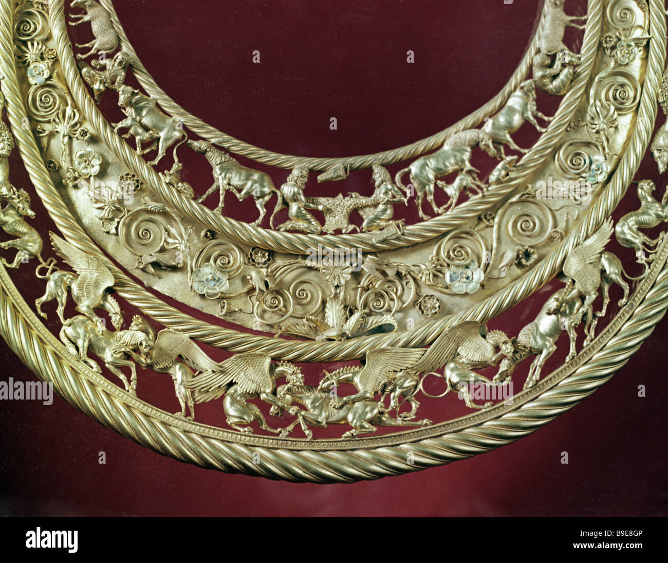 4th century A D gold pectoral fragment from collection of Kiev Museum ...