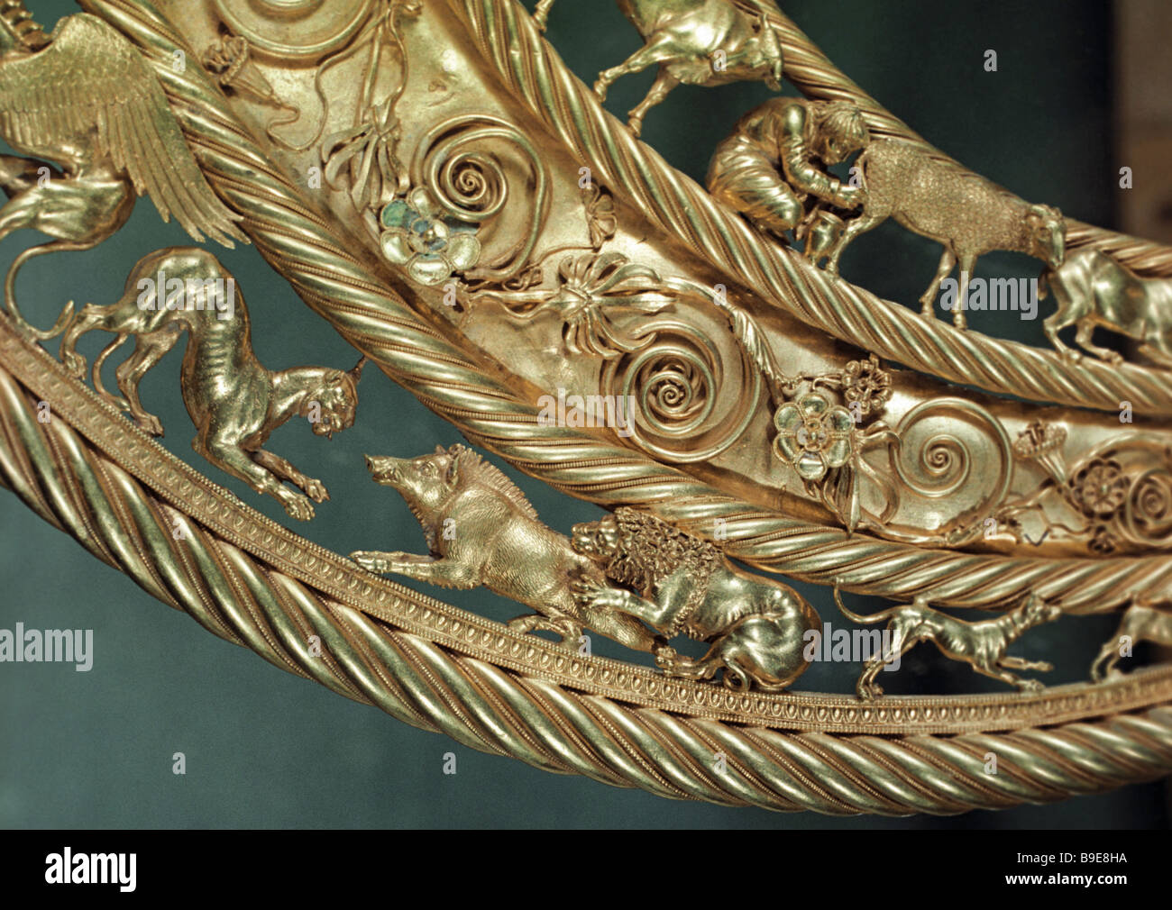 4th century A D gold pectoral fragment from collection of Kiev Museum ...
