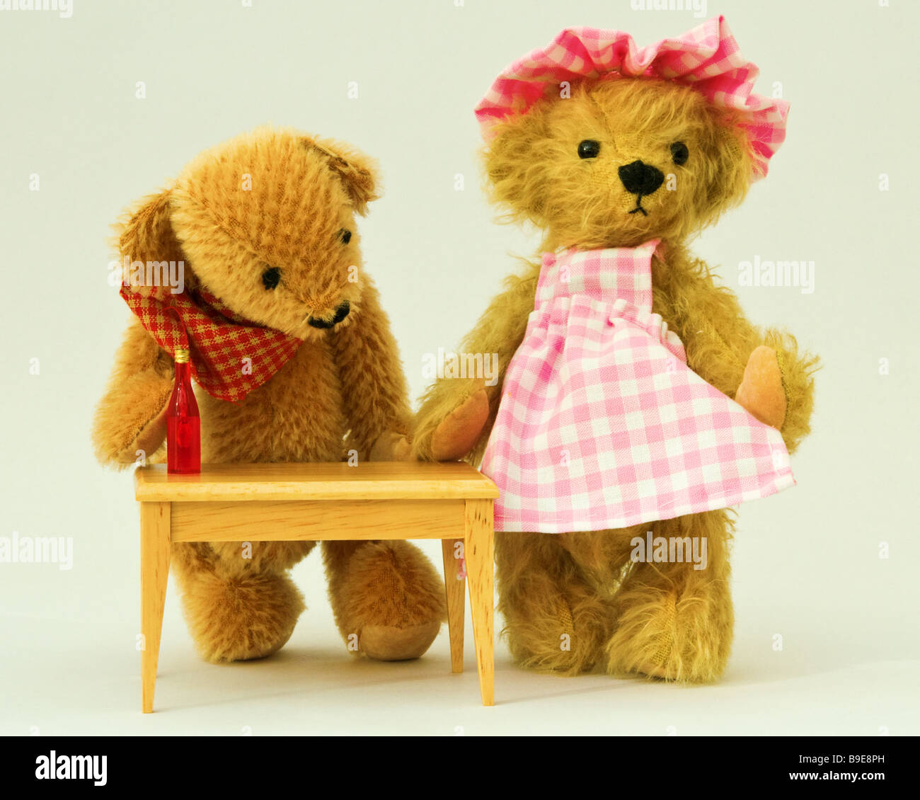 Miniature teddy bear drinking (Mini Bear Collection Stock Photo - Alamy
