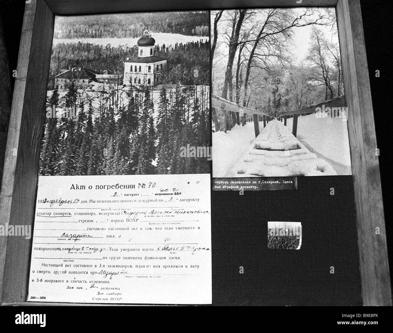 A stand at the exposition The Solovki Convict Camp Top left the ...