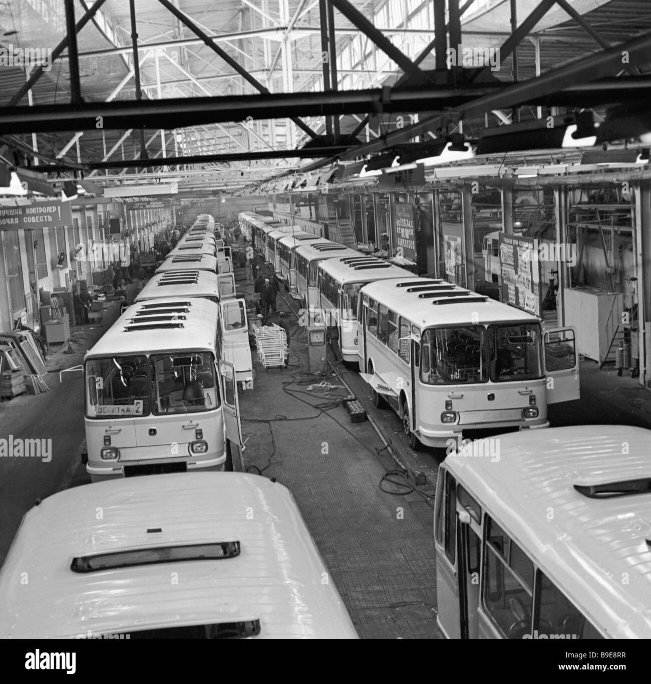 The assembly line of the Lvov Bus Factory Stock Photo - Alamy