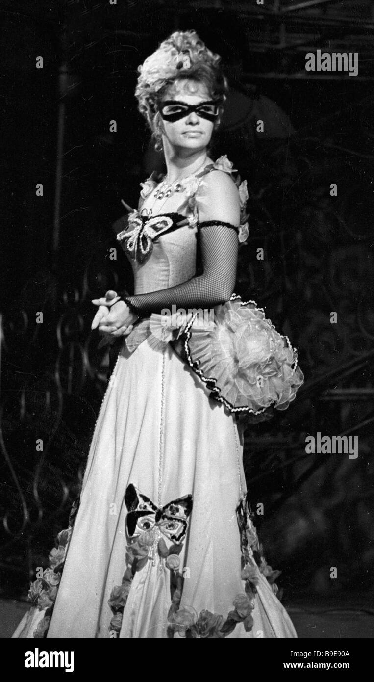 Actress Svetlana Varguzova as the soubrette Adelle in Die Fledermaus en ...