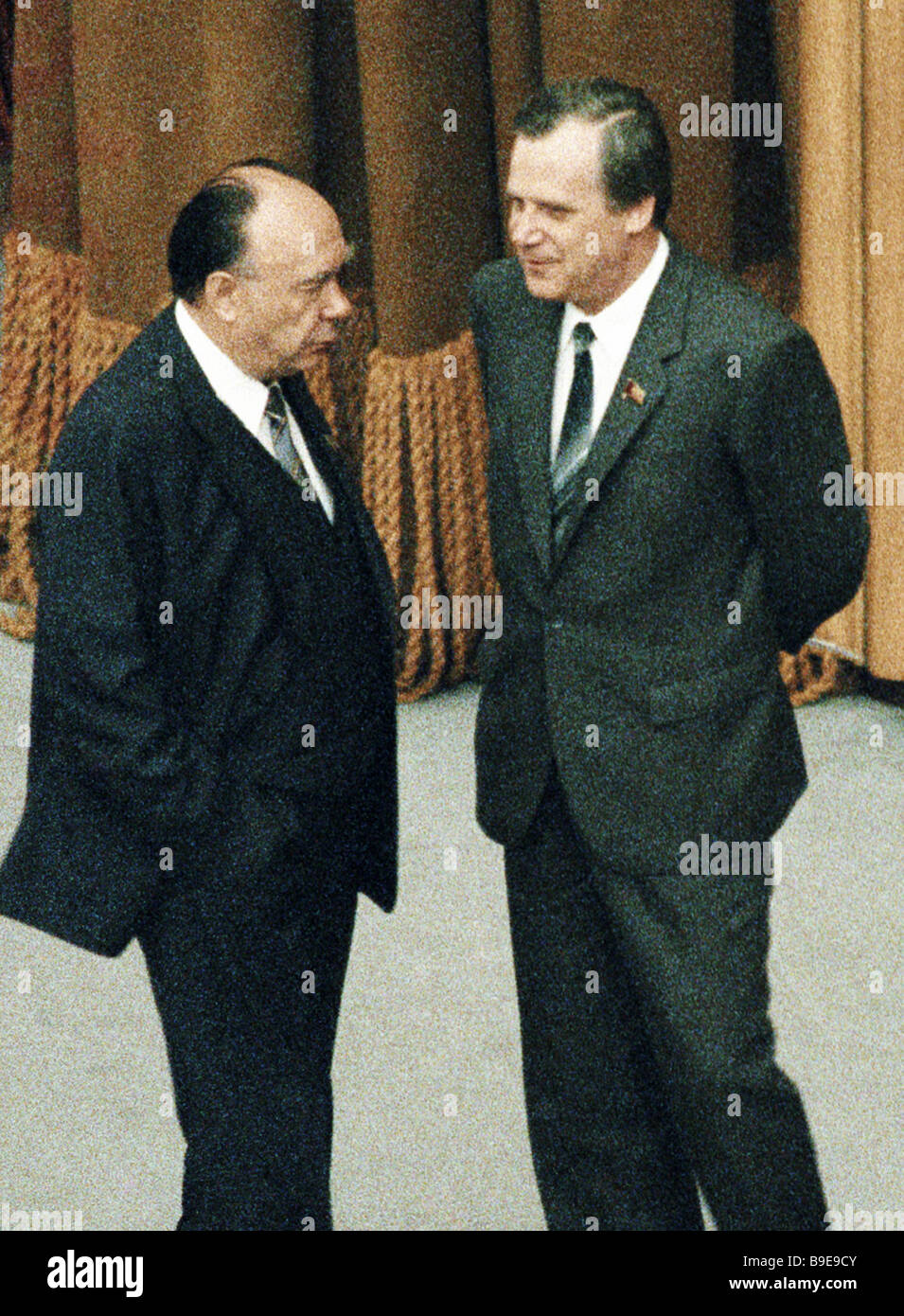 Nikolai Ryzhkov chairman of the USSR Council of Ministers right and ...