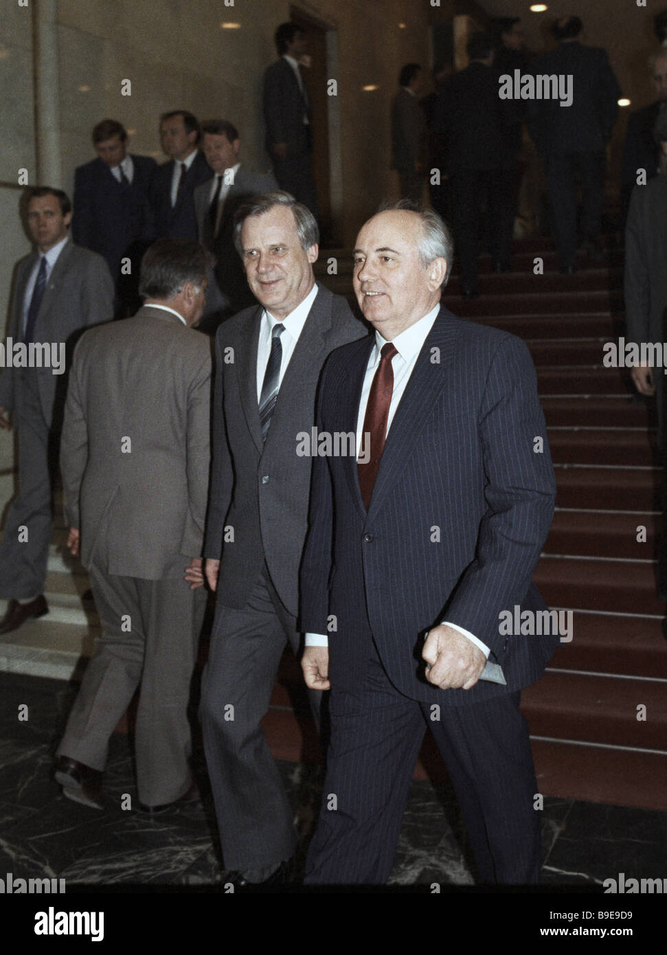 Nikolai Ryzhkov chairman of the USSR Council of Ministers left and ...