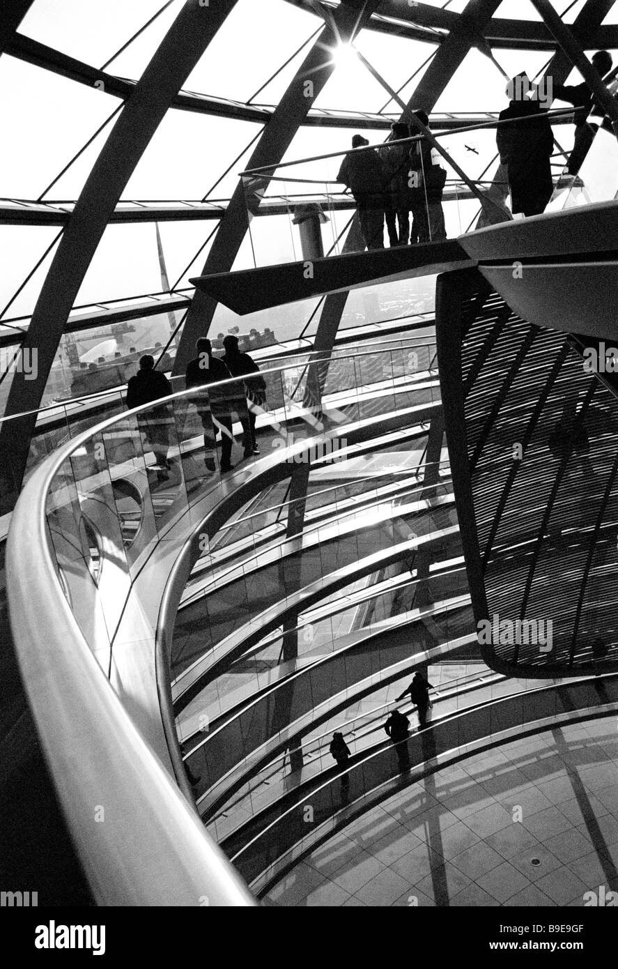 Inside the Dome of the Reichstag Building, Berlin, Germany, Europe ...