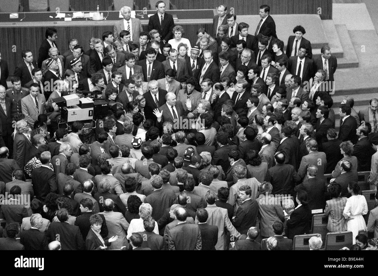 Mikhail Gorbachev with delegates of First Congress of People s Deputies ...