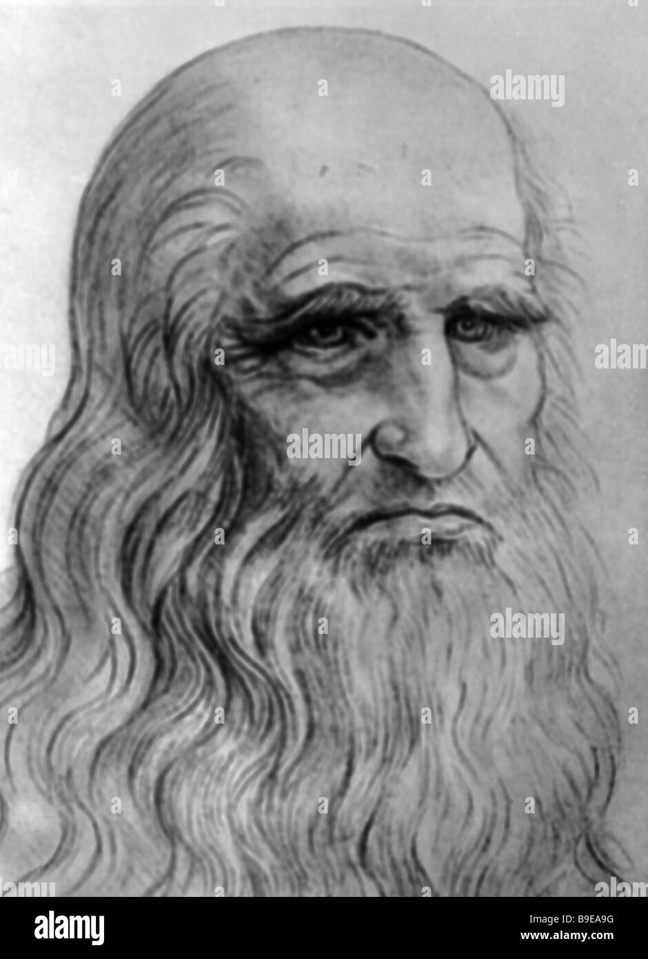 Reproduction of Leonardo da Vinci s self portrait Lenin State Library ...