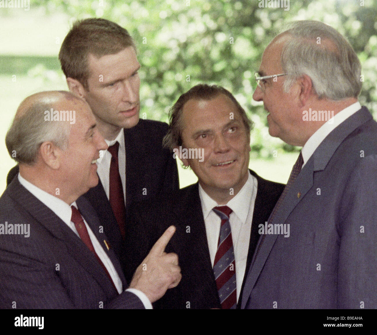 Soviet leader Mikhail Gorbachev left and Germany s Federal Chancellor ...